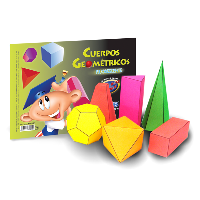 Ediciones Bob | Álbum de Cuerpos Geométricos Fluorescente (1 pza)